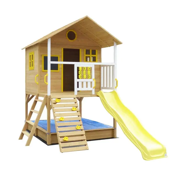 KINDER HOME Velika dečija kućica sa peščanikom i toboganom, 258x272x291 cm