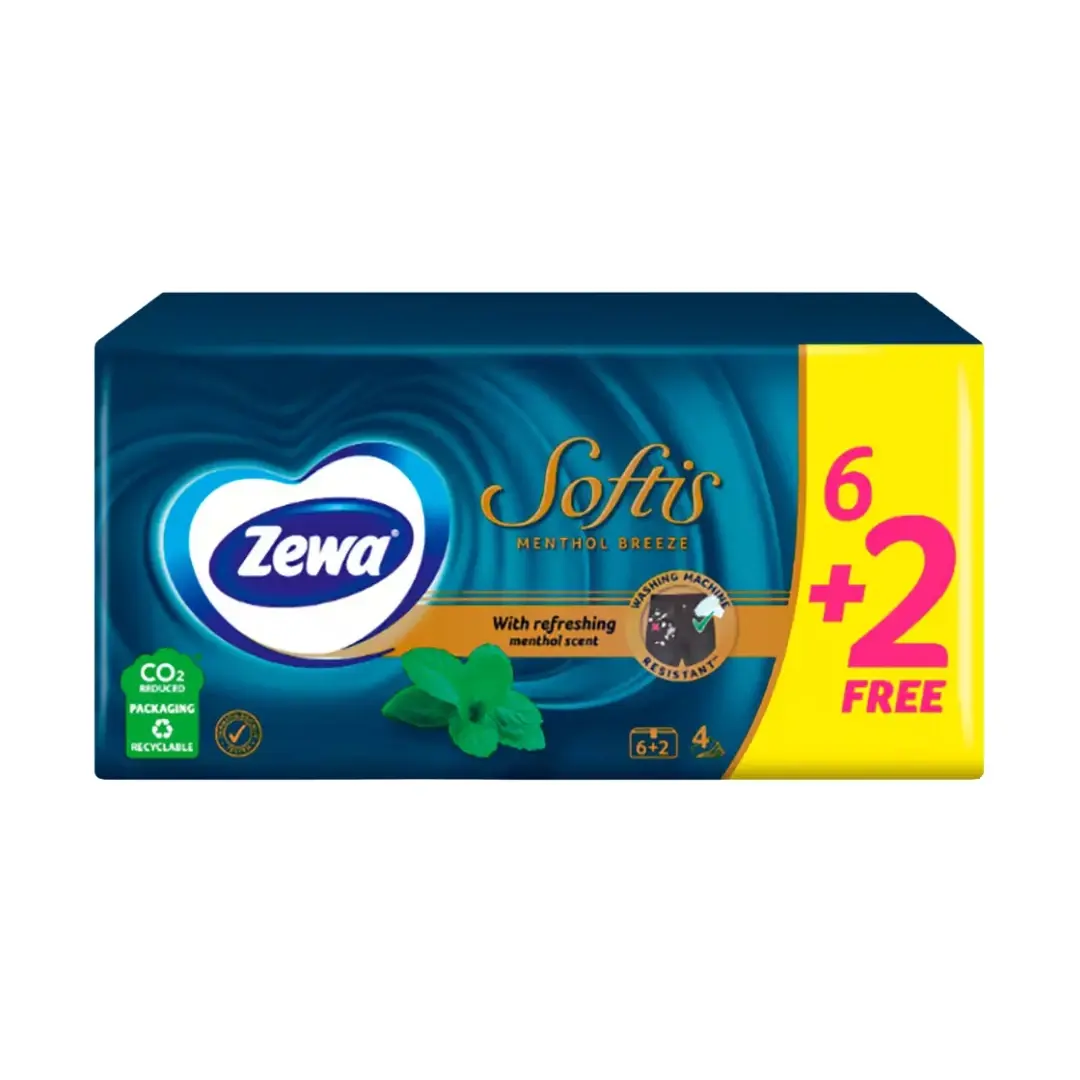 ZEWA Papirne maramice Softis Mentol, 8 komada