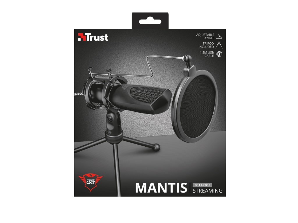 Mikrofon TRUST GXT 232 Mantis USB/streaming/crna
