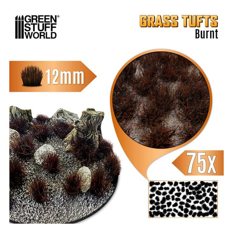 Grass TUFTs XXL 12mm - BURNT