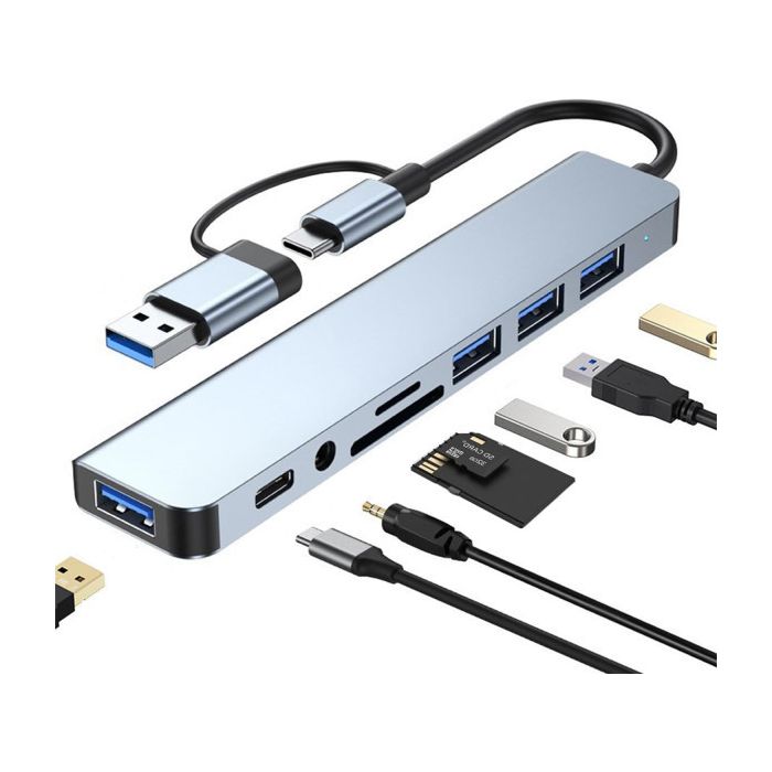 USB+TIP C Hub 4xUSB 3.0+TIP C+SD/micro sd+ Audio