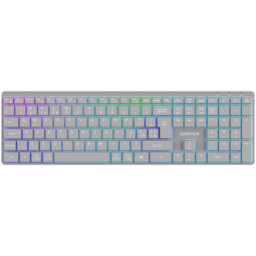 Canyon HKB-W11 UK/US RGB Dual Mode Wireless Tastatura Grey