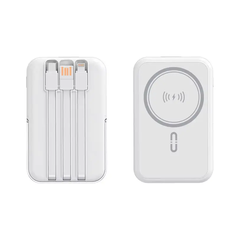 Power Bank MagSafe sa drzacem za telefon 5000 mAh beli