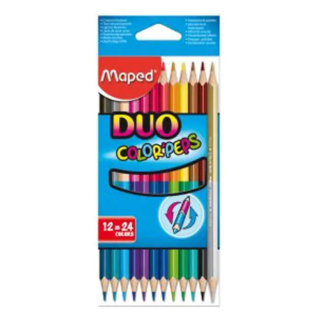 Maped Set dvostranih drvenih boja, 12 komada