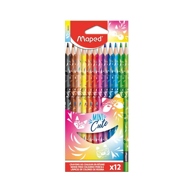 Maped Set dvostranih drvenih boja Minis, 12 komada