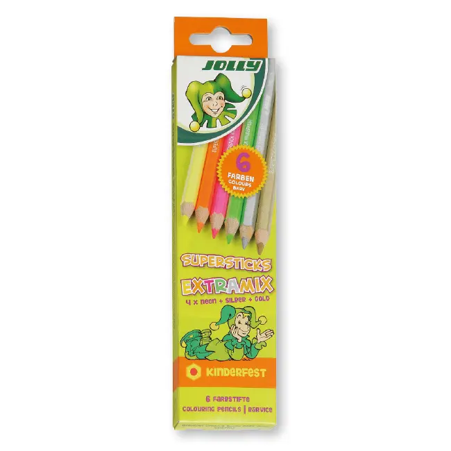Jolly Drvene bojice Extra mix 3000 0490, 6 komada