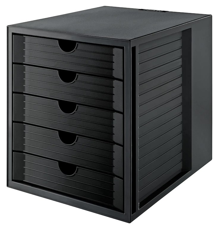 Han Polica za dokumentaciju sa fiokama System Box, 5 fioke, Crna