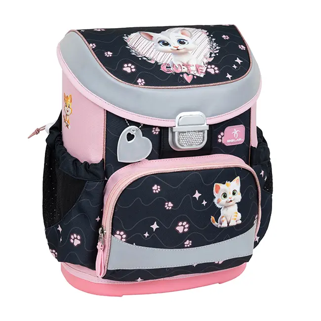 Belmil Školski ranac za devojčice Cute Kitten New 405-33, Crno-roze