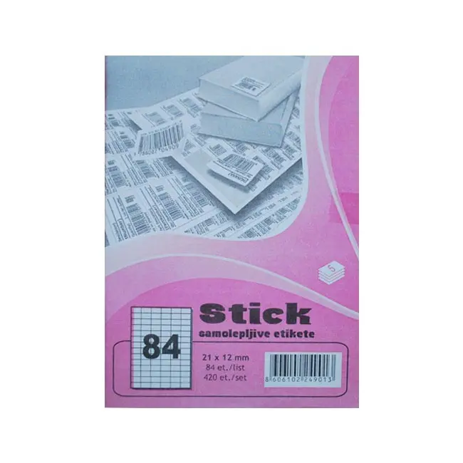 Samolepljive etikete br.84, 21x12mm, 5 listova