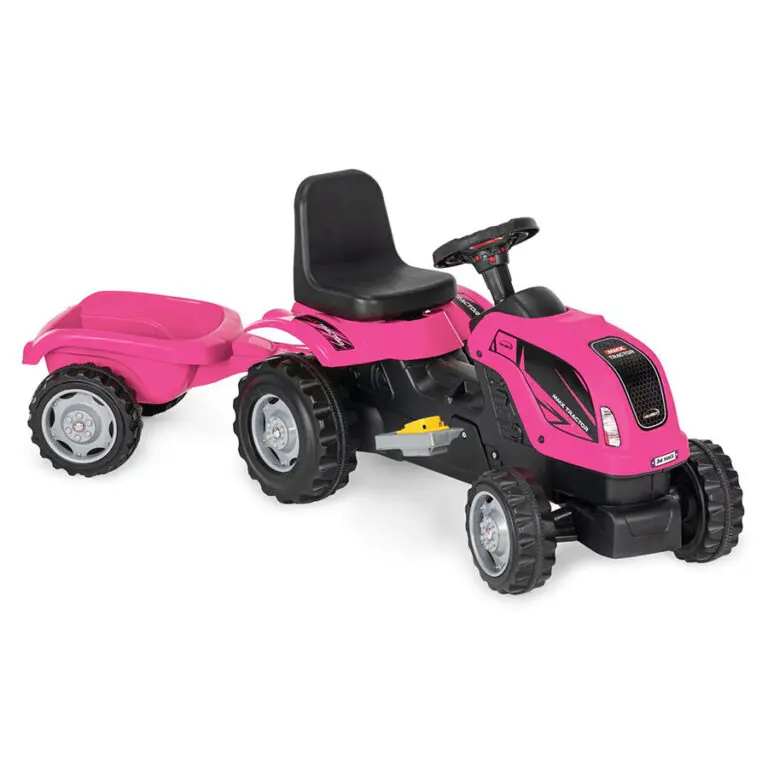 Eurobajk Traktor na pedale sa prikolicom na akumulator MMX, Roze