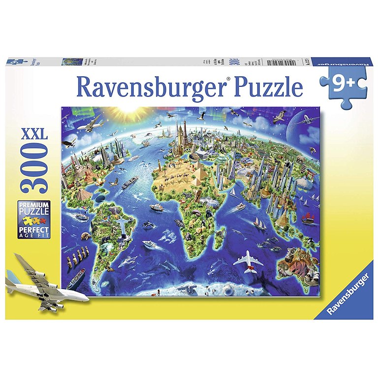 Ravensburger puzzle (slagalice) 300XXL World Landmarks Map RA13227
