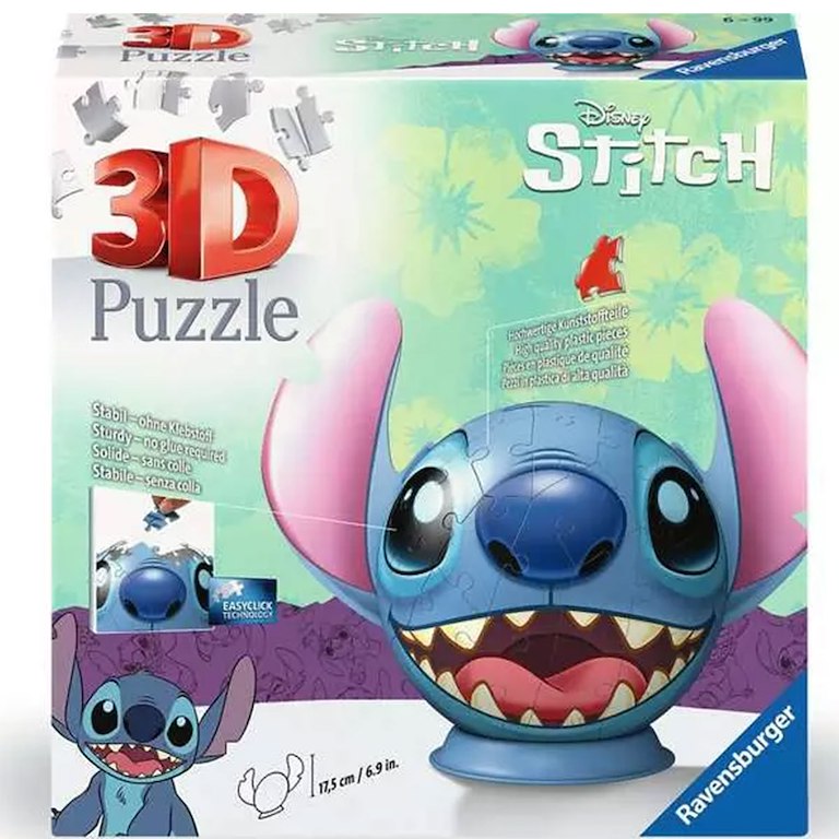 Ravensburger 3D puzzle (slagalice) - Stitch sa ušima RA11574