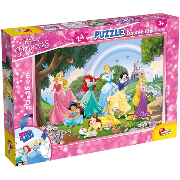 Slagalica Lisciani 24pcs Disney Princess 2u1 složi i oboji 73993