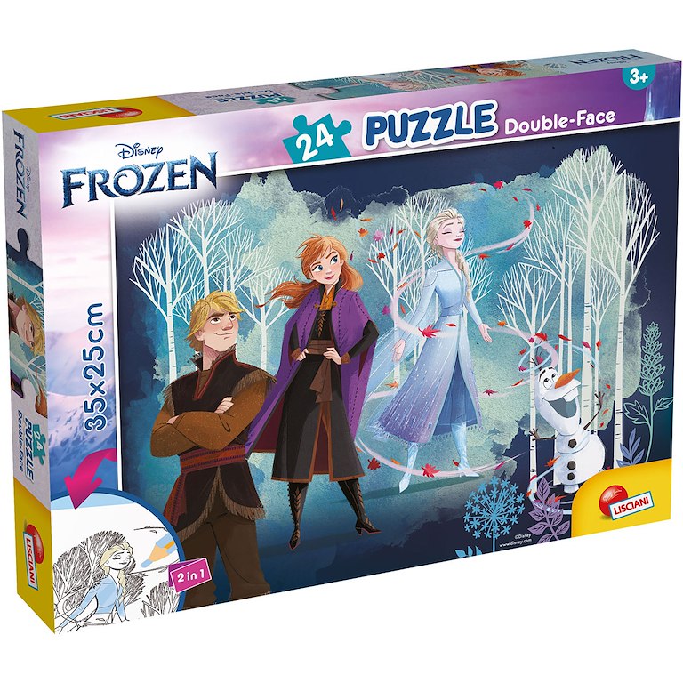 Slagalica Lisciani 24pcs Frozen 2u1 složi i oboji 99481
