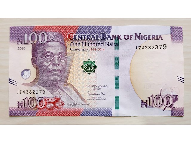 Nigeria 100 naira. Unc, 2019 godina