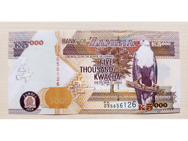 Zambia 5000 kwacha. Unc, 2010 godina