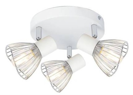 Fly Plafonska Lampa Bela Hrom 1 3x40W E14 ( 15123 )