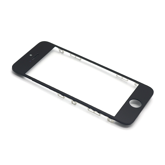 Staklo touchscreen-a - Iphone 5S sa frejmom + OCA sticker crni (MS)
