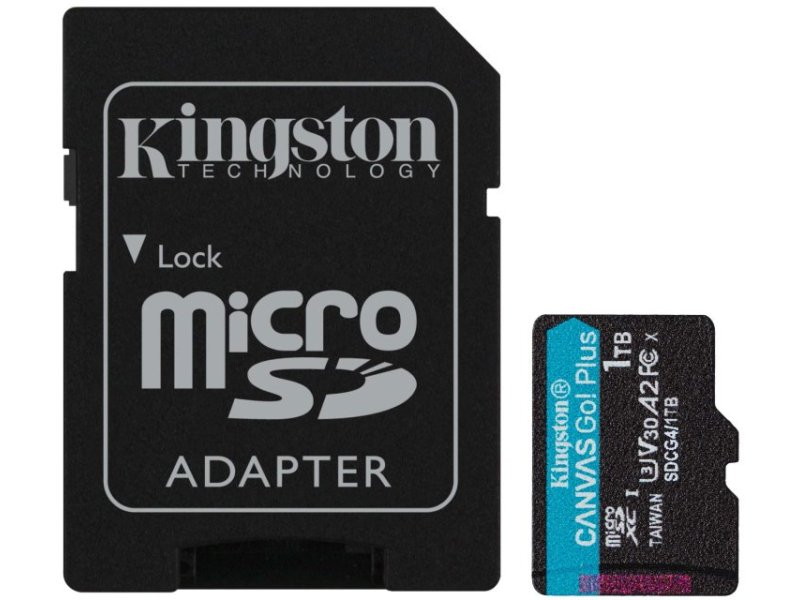 KINGSTON MEMORIJSKA KARTICA U3 V30 MICROSDXC 1TB CANVAS GO PLUS 200MB/S A2 + ADAPTER SDCG4/1TB