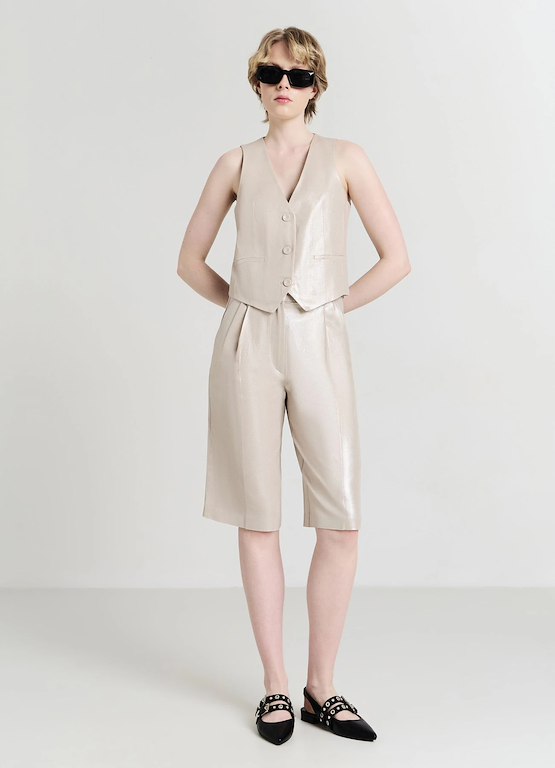 Laminated waistcoat Srebrna