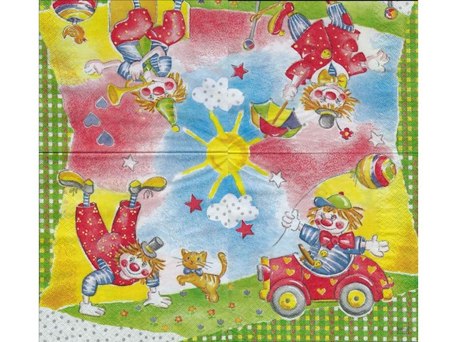 Salveta K15_069 - 33x33cm  Mačka Klovn