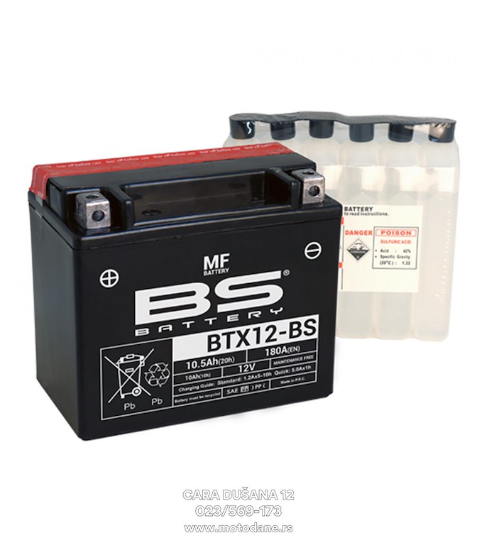 Akumulator BS 12V 10Ah gel levi plus 150x87x130 180A