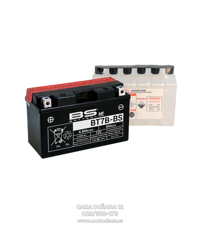 Akumulator BS 12V 6.5Ah gelm levi plus 150x65x93 85A
