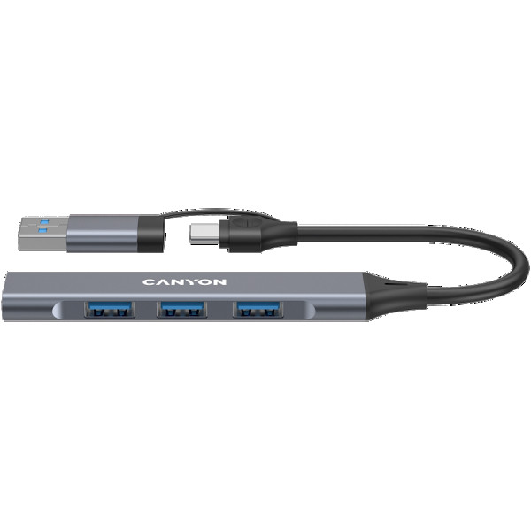 CANYON hub DS-02 4in1 USB-AC Grey ( CNS-TDS02G )
