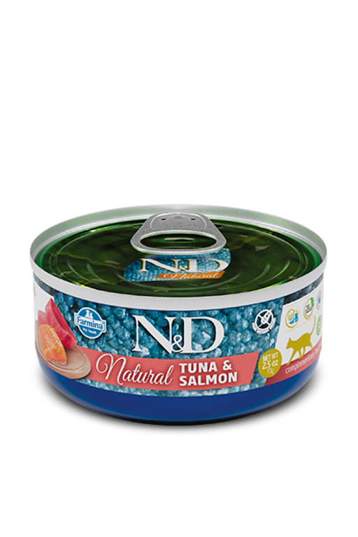 N&D CAN CAT NATURAL TUNA&SALMON 70G