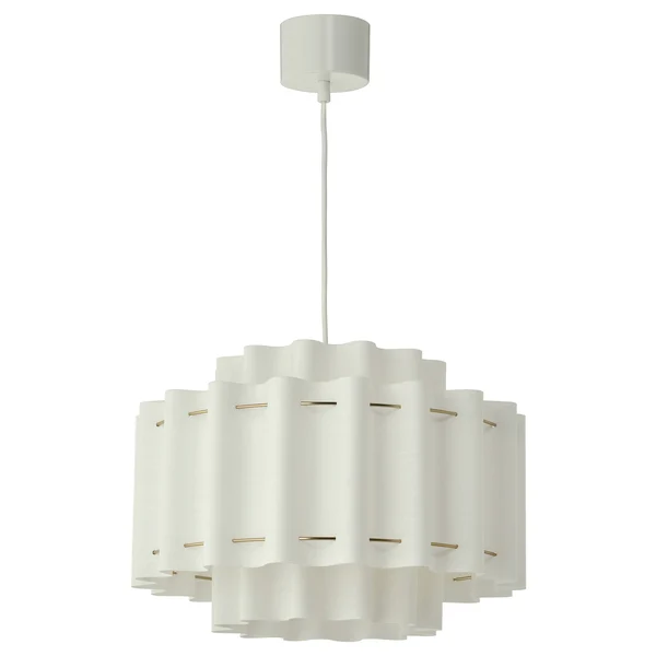 Visilica, bela tekstil/mesingano, 50 cm