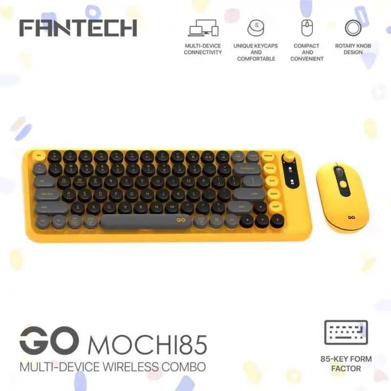 Combo mis tastatura Bežični Fantech WK-898 GO mochi85 zuta