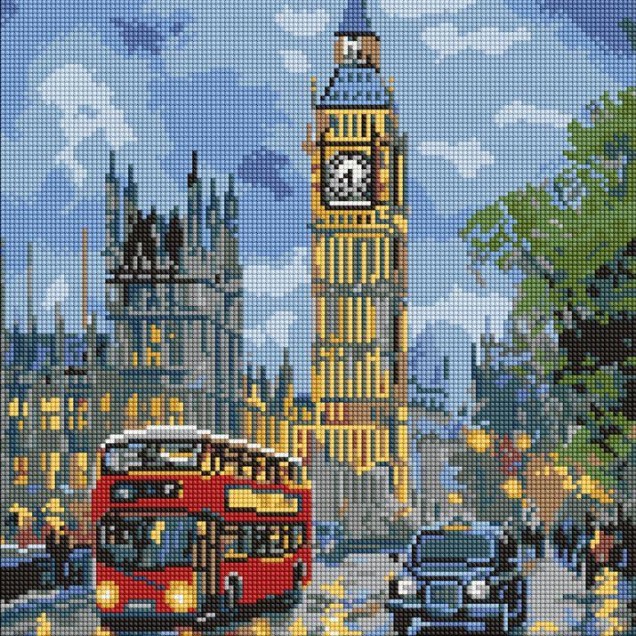 Diamond Mosaic London noću 40x50cm