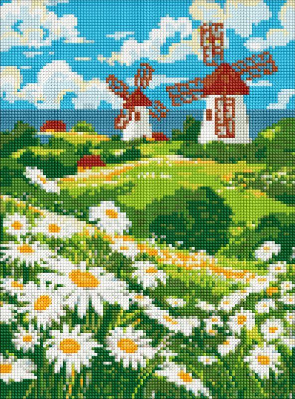 Diamond Mosaic Bele Rade 30x40cm