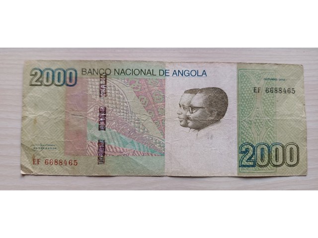 Angola 2000 kwanzas.  2012 godina