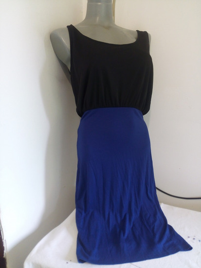 Zalando crno plava haljina S