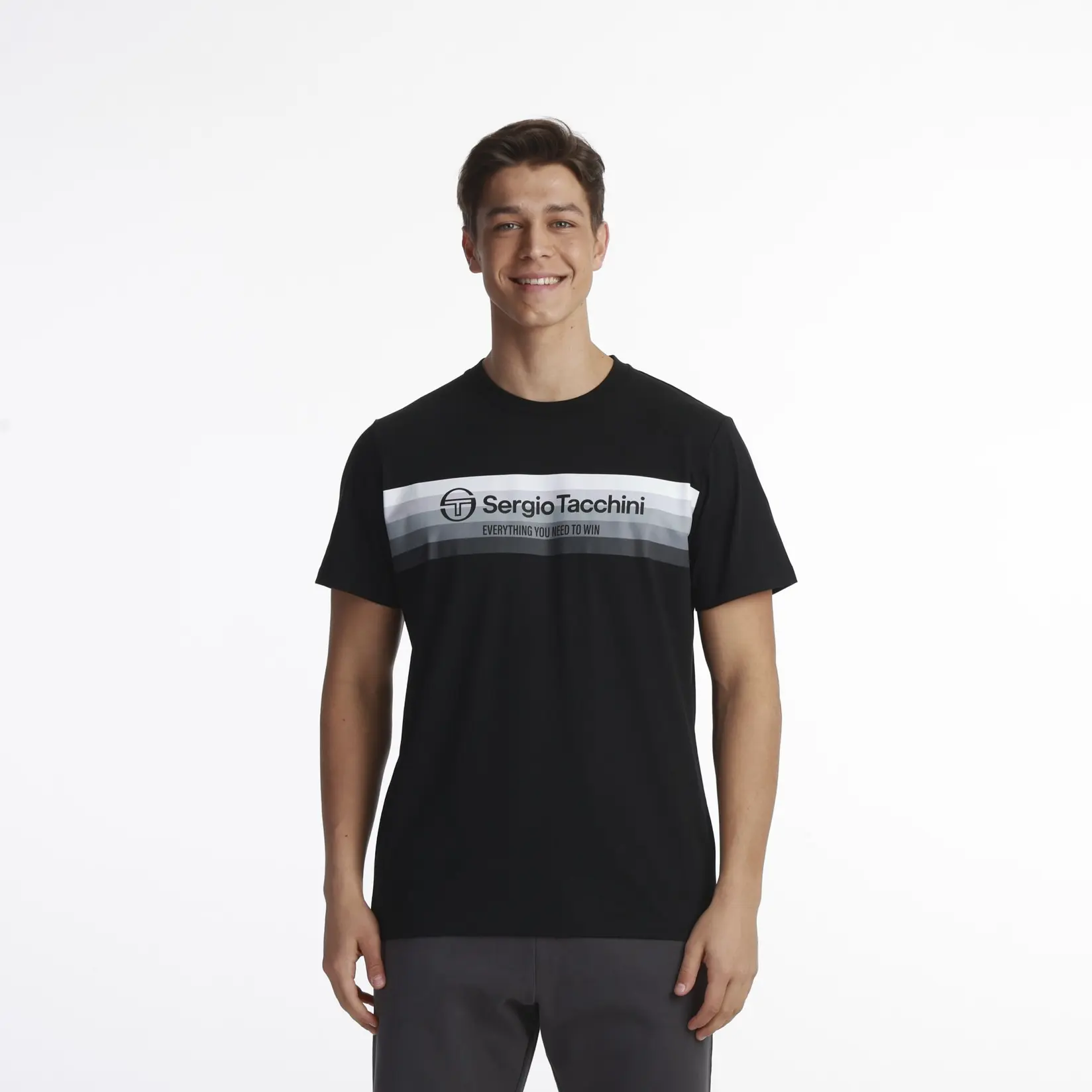 Sergio Tacchini Muška majica Stripe M, Crna