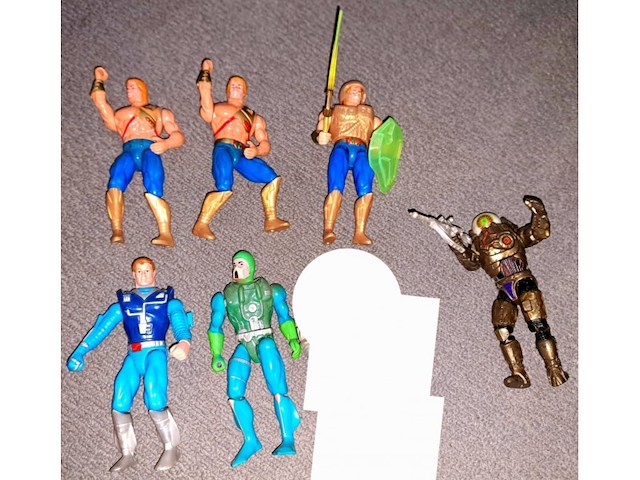 7 FIGURA HE MAN NEW MASTERS 1990 SJAJAN LOT