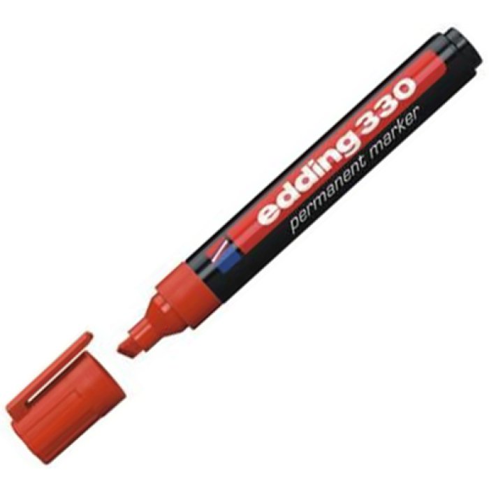 Marker permanentni Edding E-300, kosi vrh, crveni