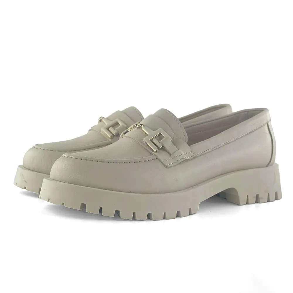 Mona Shoes Ženske mokasine, Kožne, Krem