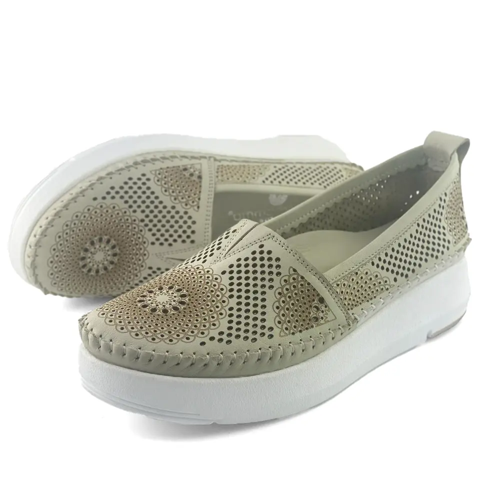 Mona Shoes Ženske mokasine, Kožne, Bež