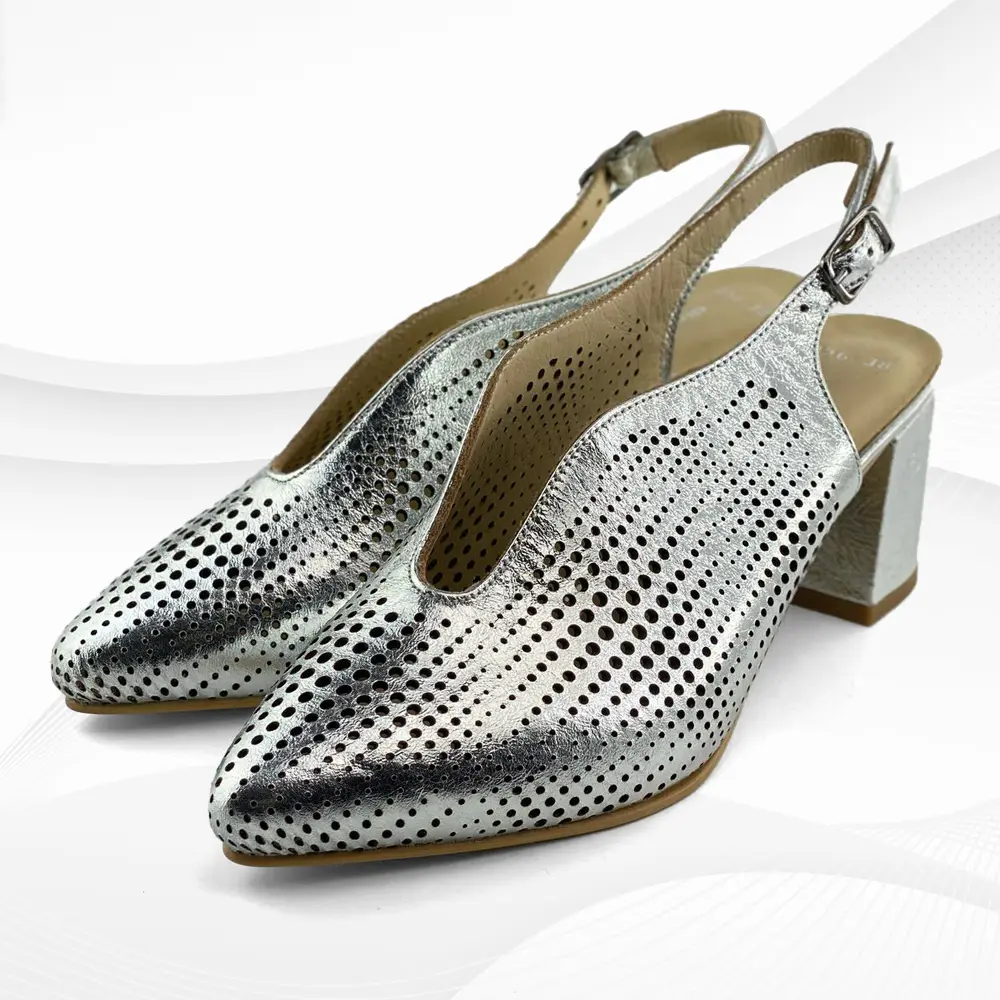 Mona Shoes Ženske cipele, Kožne, Srebrne boje