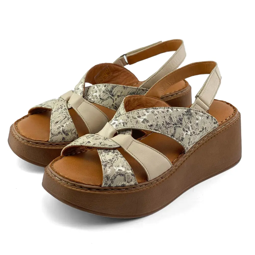 Mona Shoes Ženske sandale, Soft uložak, Kožne, Bež