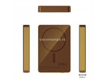 Apollon W11BGLD 15W bežični power bank 10000mAh zlatni