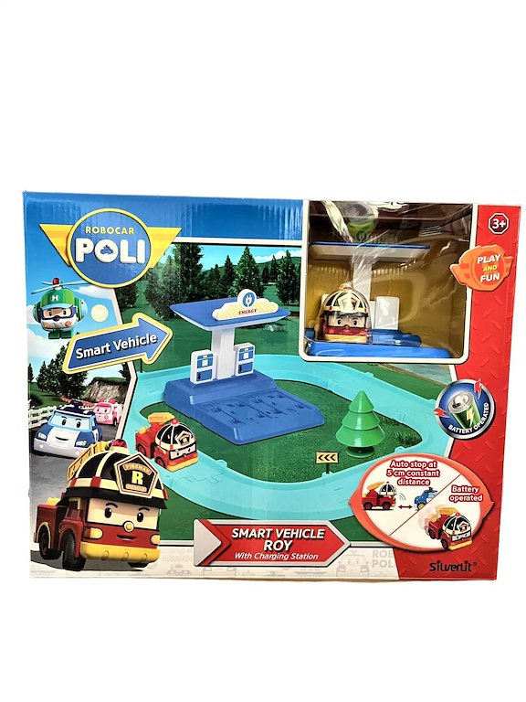 ROBOCAR POLY Igračka za decu Roy na benzinskoj pumpi