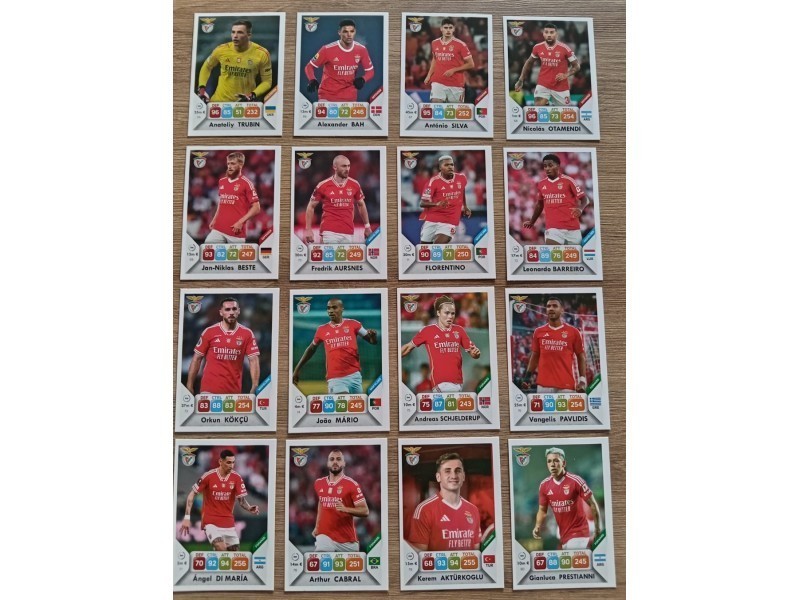 2024-25 UCL BENFICA 16 kartica - Kompletan lot