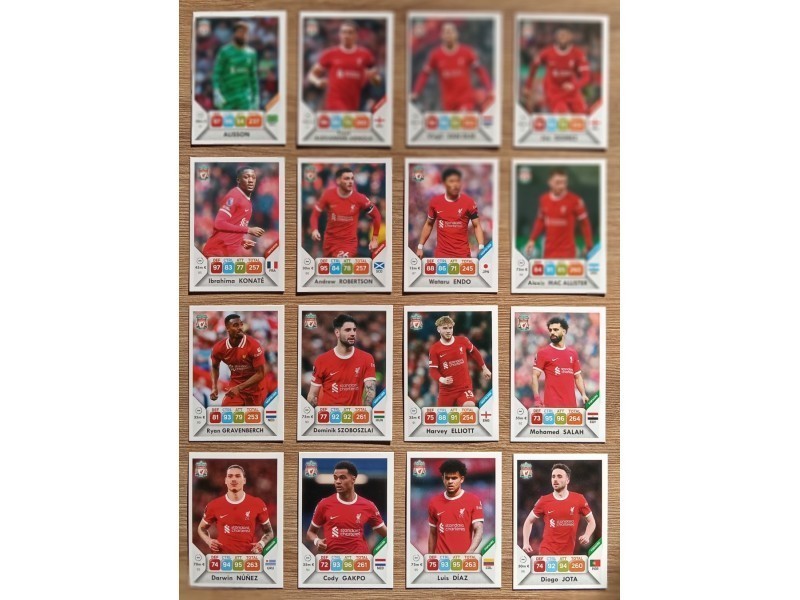 2024-25 UCL LIVERPOOL 16 kartica - Kompletan lot