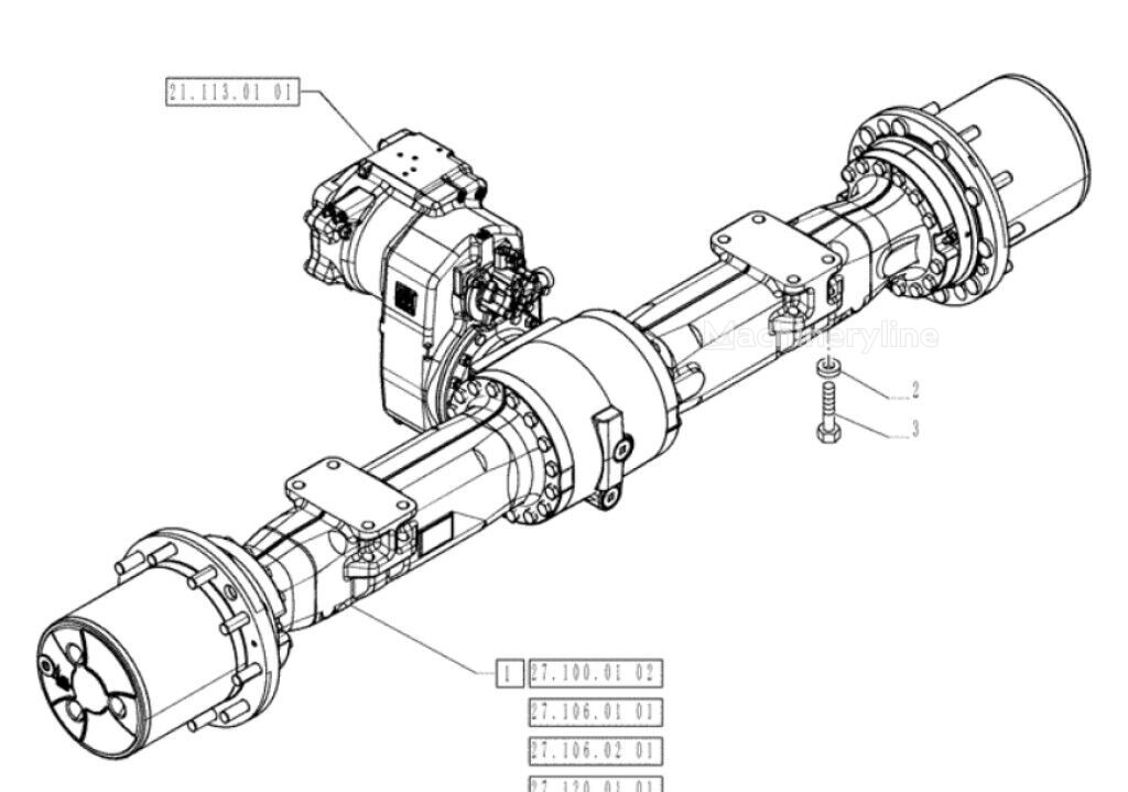 Case 84273268 osovina za Case WE170B bagera