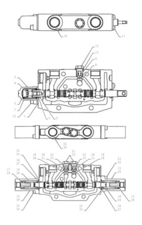Case PY30V00072F1 hidraulični razvodnik za E55BX građevinske mašine