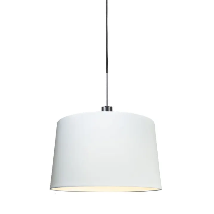 Moderna viseća lampa crna sa belim abažurom 45cm - Combi 1