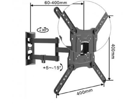 LINKOM TV nosač ZGLOBNI 17''- 55''do 30kg Vesa 400*400 (763)